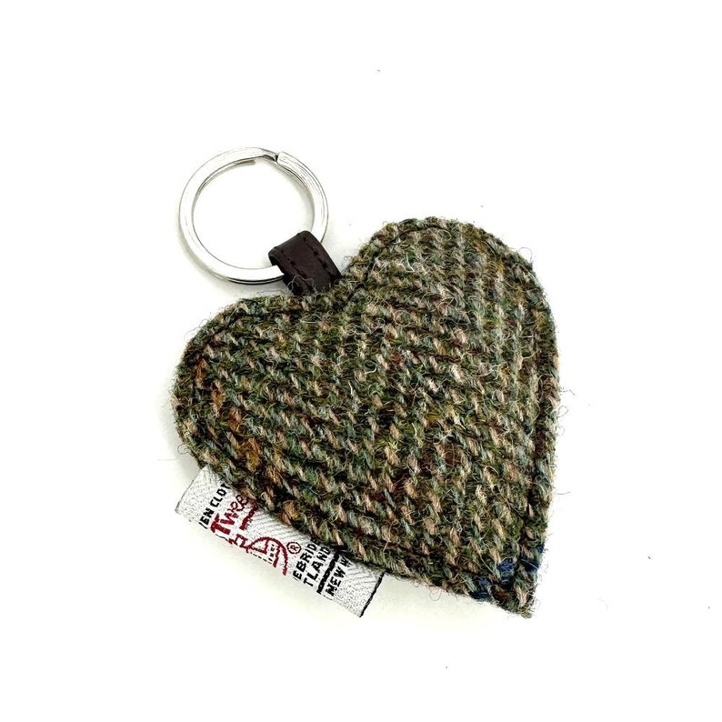 Scottish Harris Tweed Fabric Keychain Heart - Heart Keyring - Small but ...