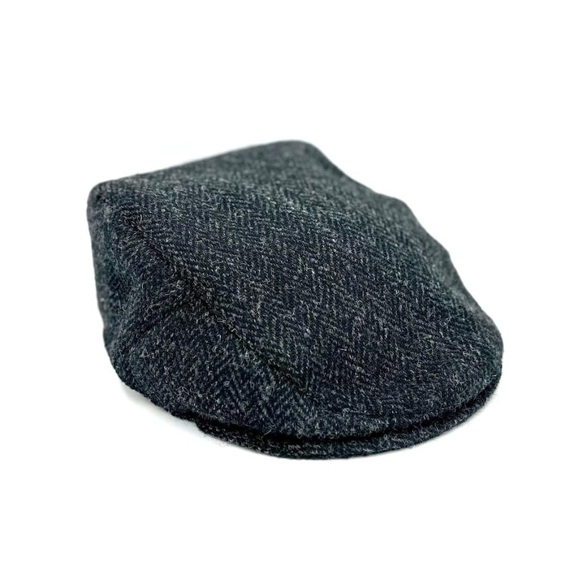 Harris Tweed Charcoal Herringbone Flat Cap (one Size Fits All) - Etsy UK