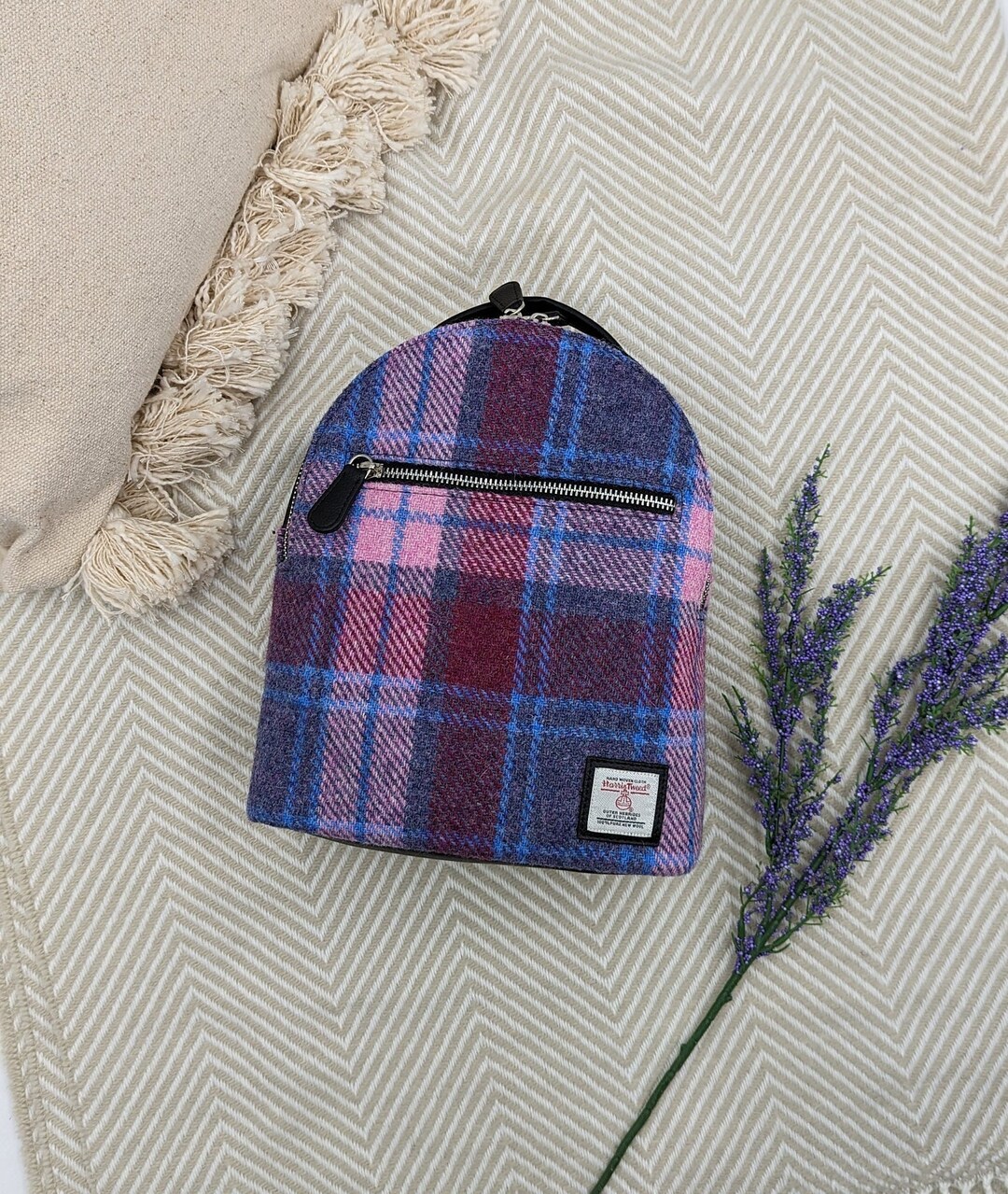 Harris Tweed Mini Backpack Purse Pastel Pink Harris Tweed - Etsy UK