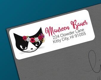 Cat address labels | Etsy