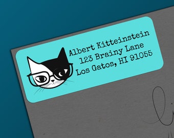 Cat address labels | Etsy