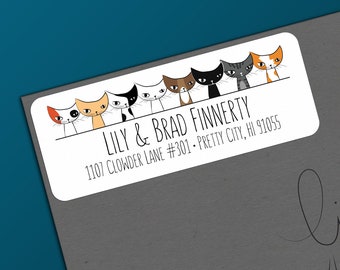Cat address labels | Etsy