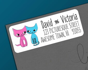 Cat address labels | Etsy