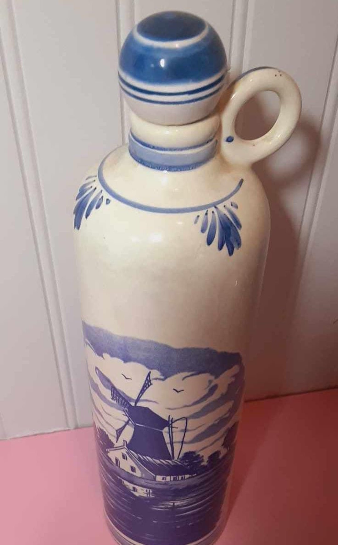 Delft Blue Decanter Painted With Stopper 13" Made in Holland Vintage ...