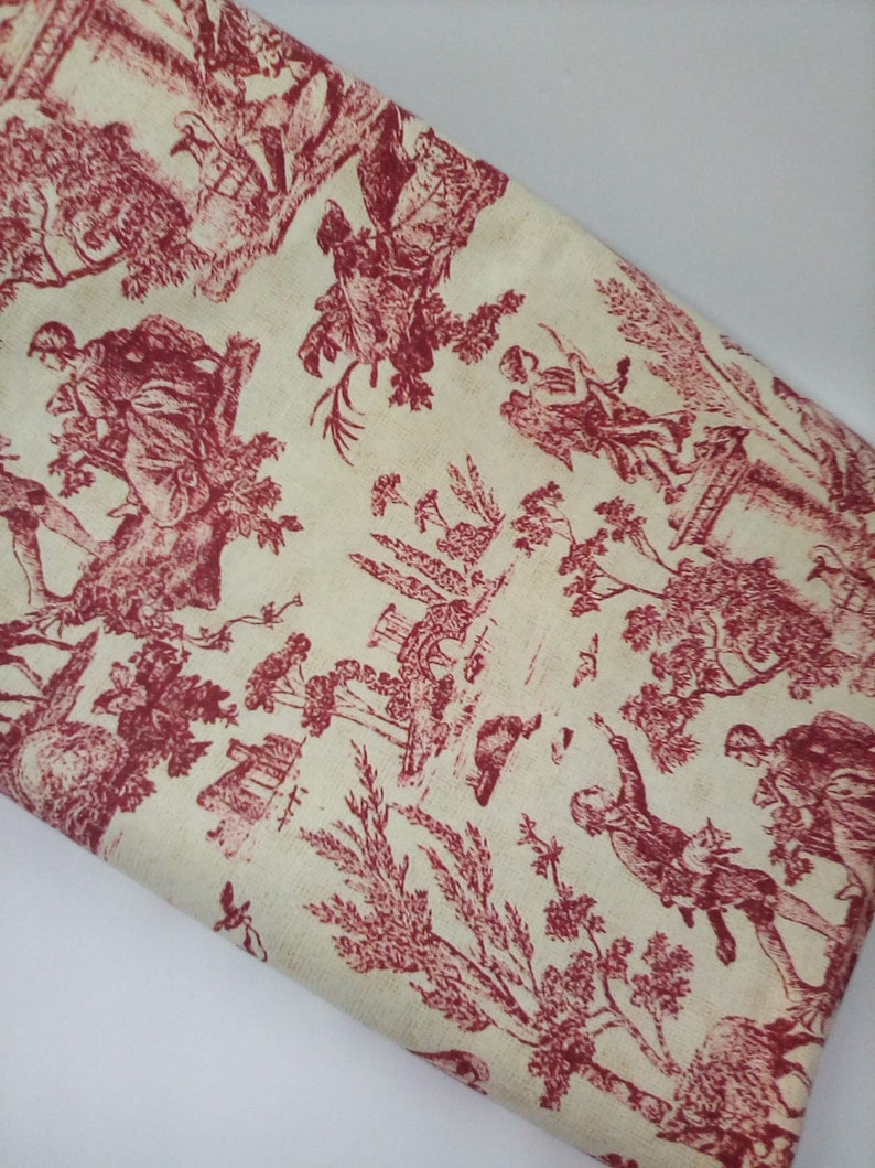 5 Yards Red and Yellow Toile Victorian Revival Toile | Etsy