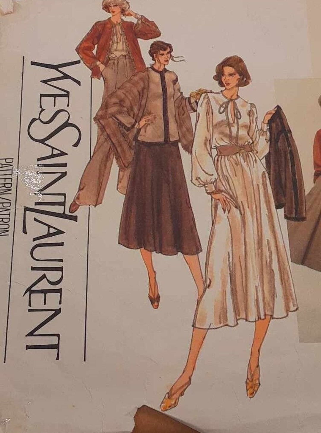Vintage Yves Saint Laurent Vogue Paris Original Sewing Uncut Pattern ...