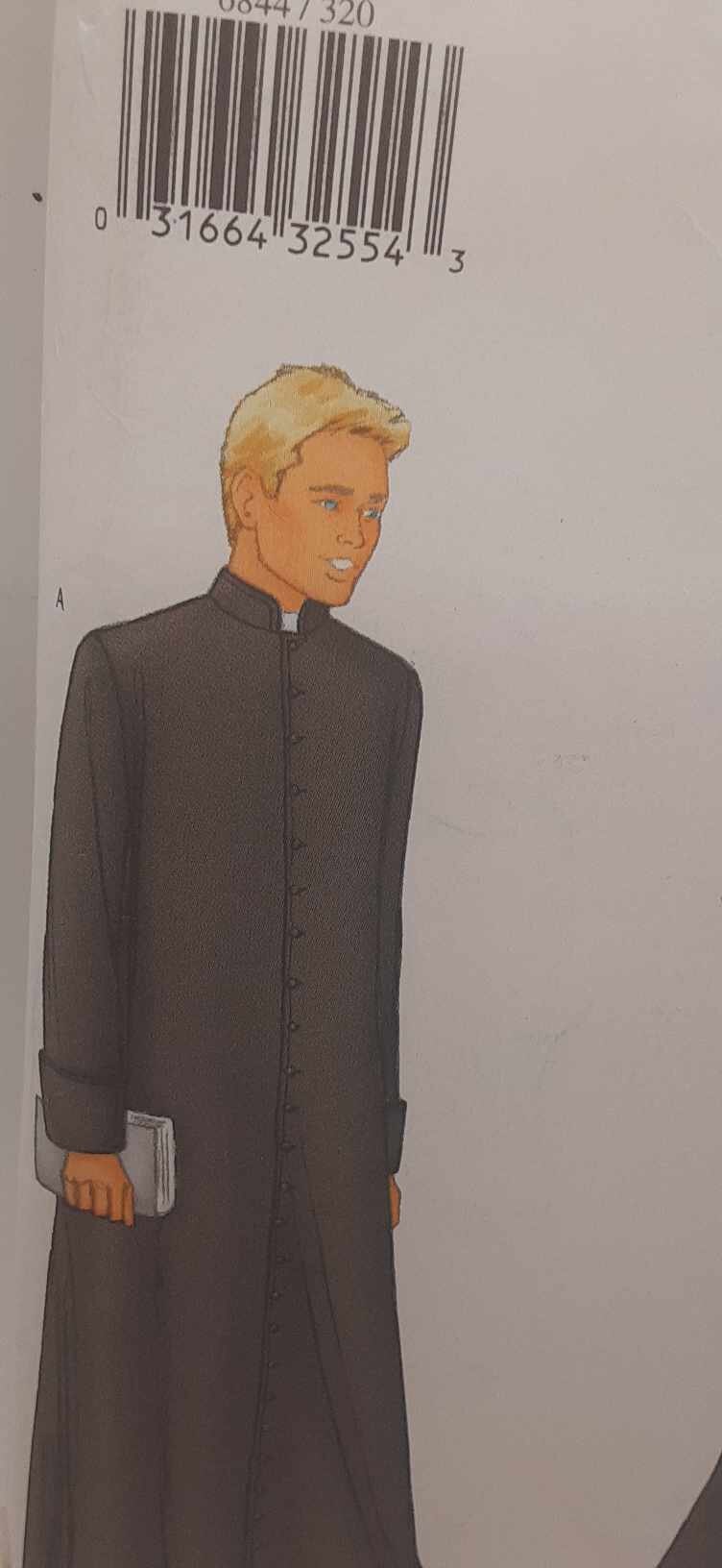 Clerical Robes or Minister /priest Costume Butterick Pattern Y2K Men's ...