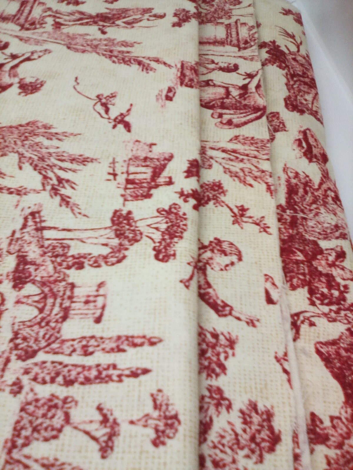 5 Yards Red and Yellow Toile, Victorian Revival Toile, English Country ...