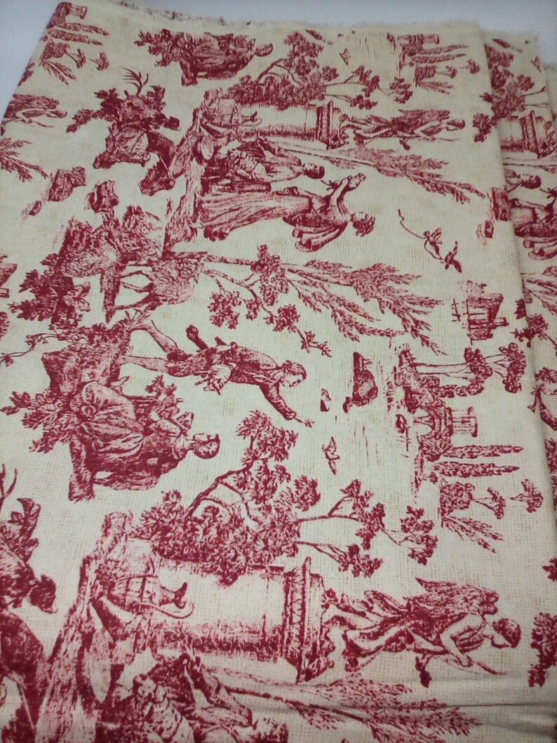 5 Yards Red and Yellow Toile Victorian Revival Toile | Etsy