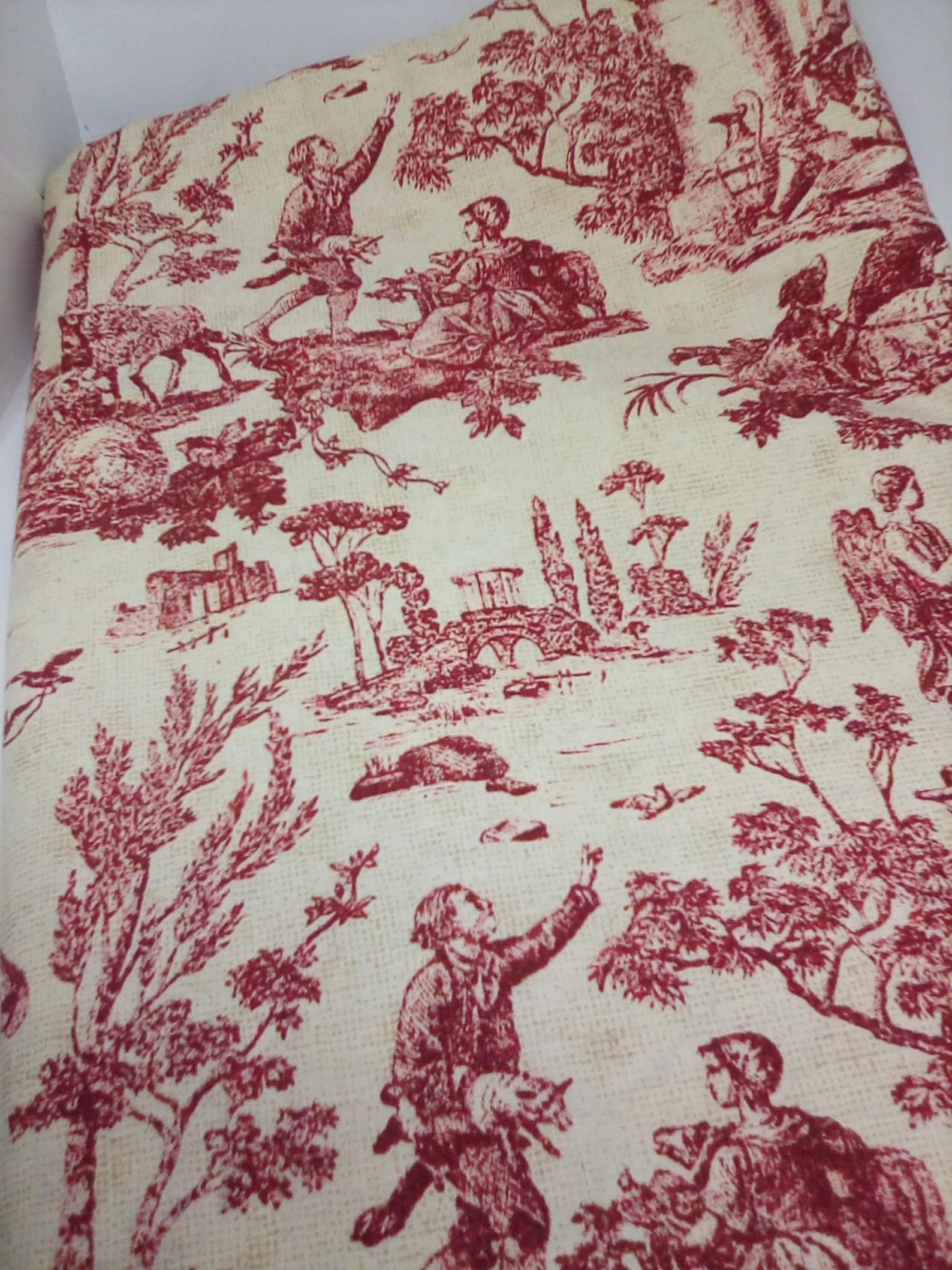 5 Yards Red and Yellow Toile Victorian Revival Toile | Etsy