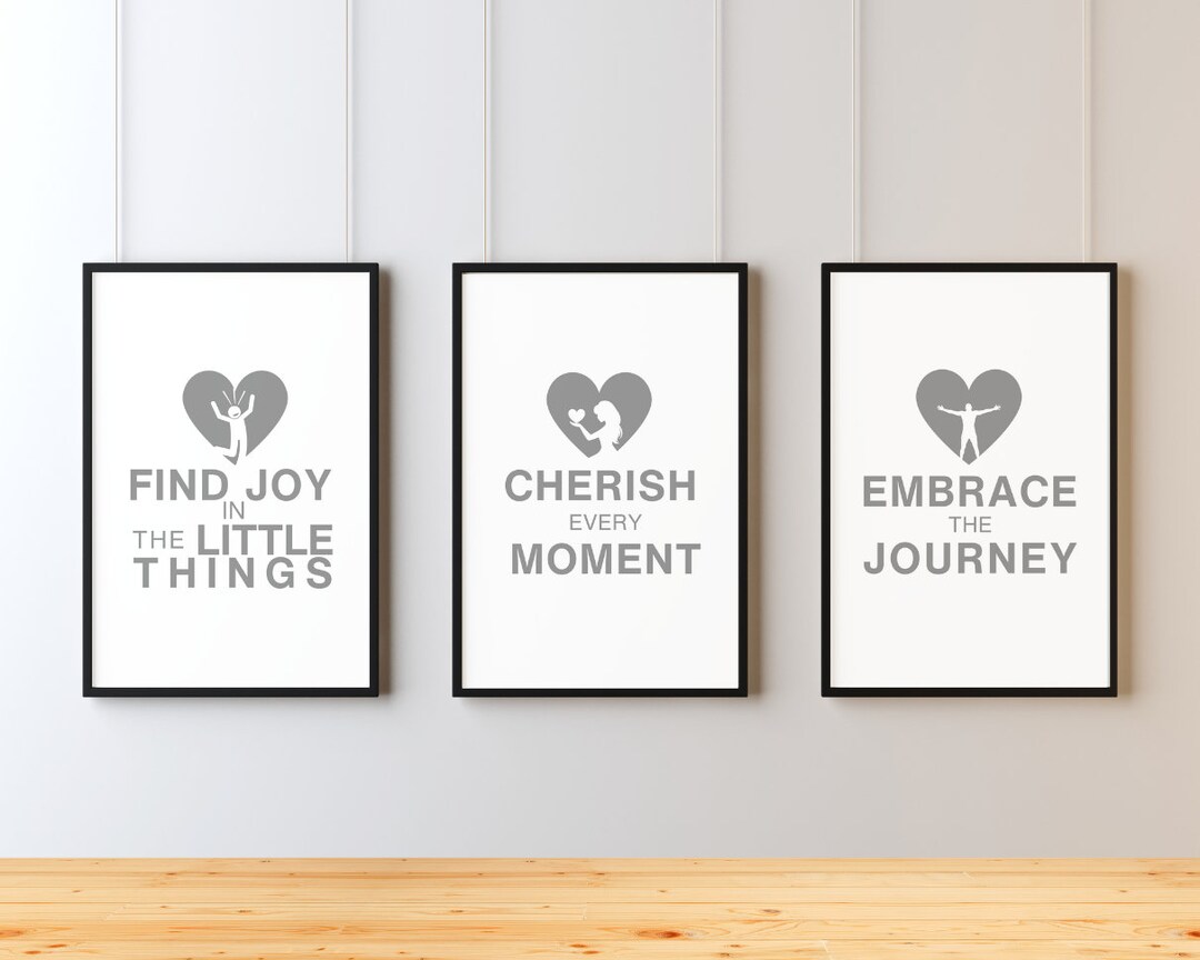 Minimalist Motivational Wall Art Set - 3 Printable Posters - Find Joy ...