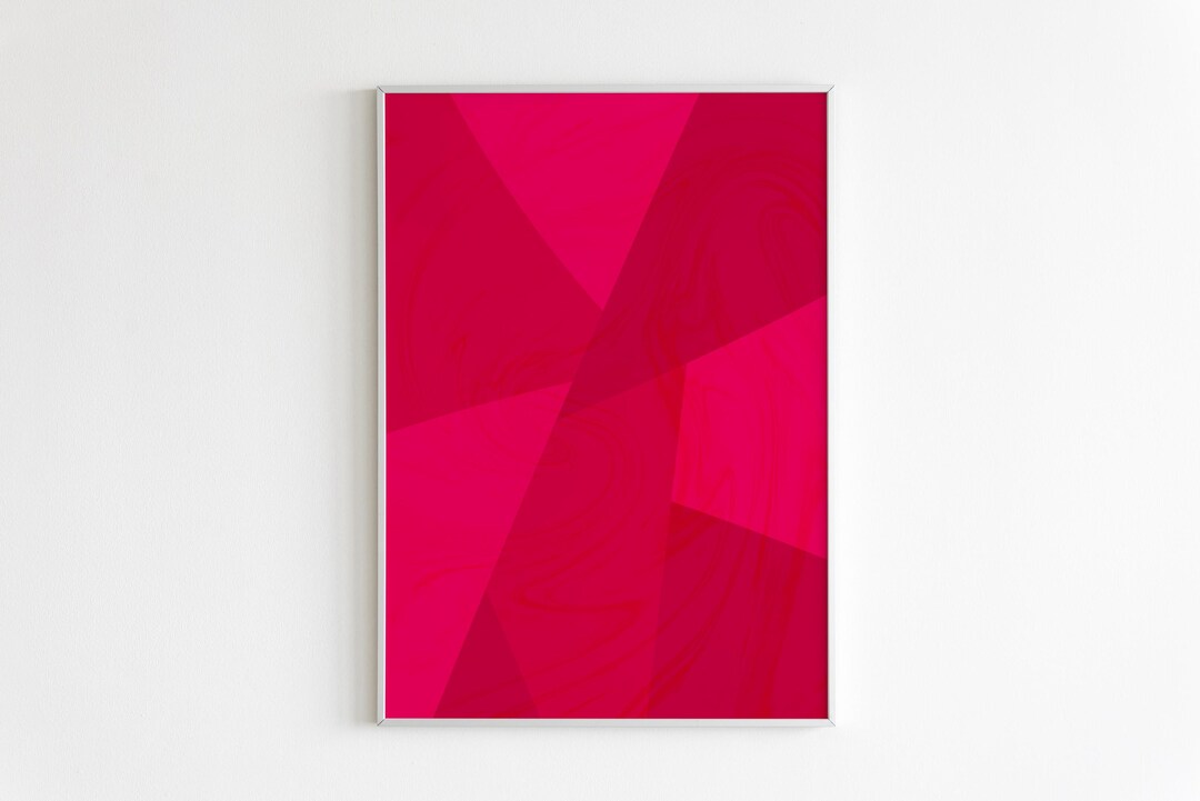 Abstract Color Block Wall Art: Hot Pink, Magenta - Etsy