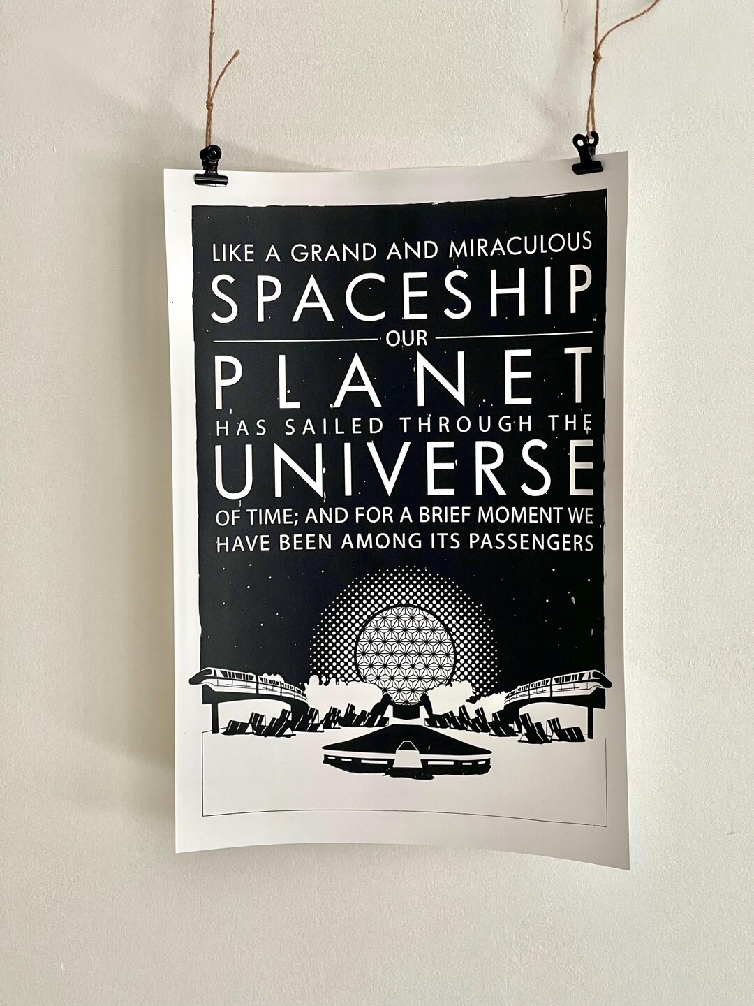 HAND SCREEN PRINTED Spaceship Earth Disney Epcot Inspired Print Poster ...