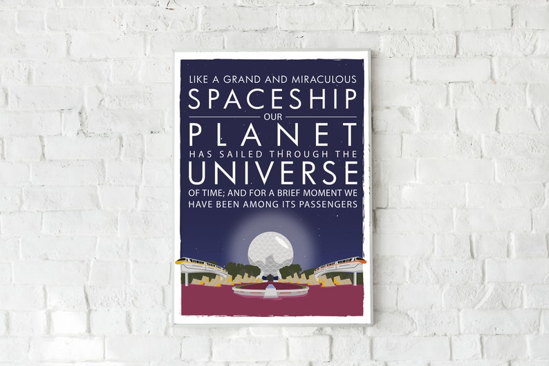 Spaceship Earth Disney EPCOT Inspired Print Poster - Etsy