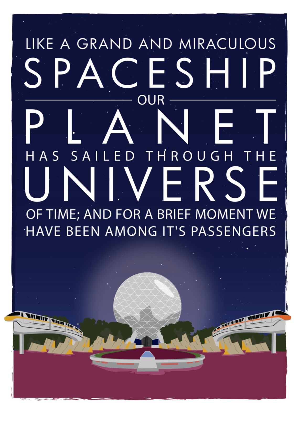 Spaceship Earth Disney EPCOT Inspired Print Poster - Etsy