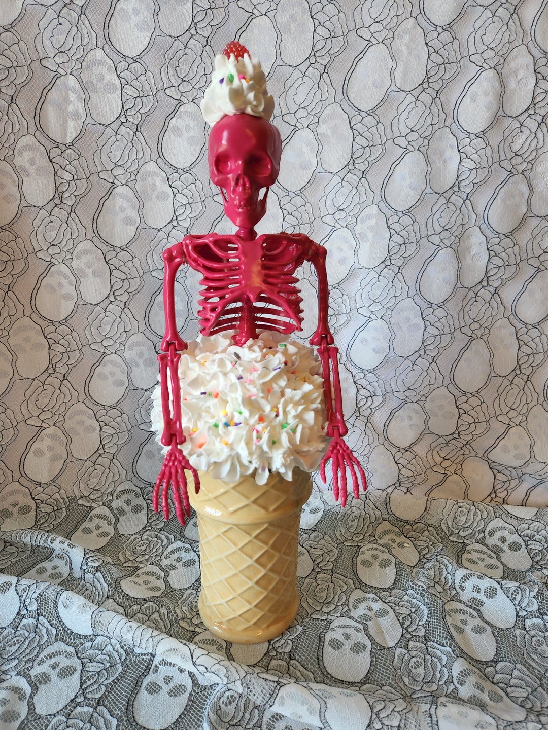 Skeleton Ice Cream Cone - Etsy