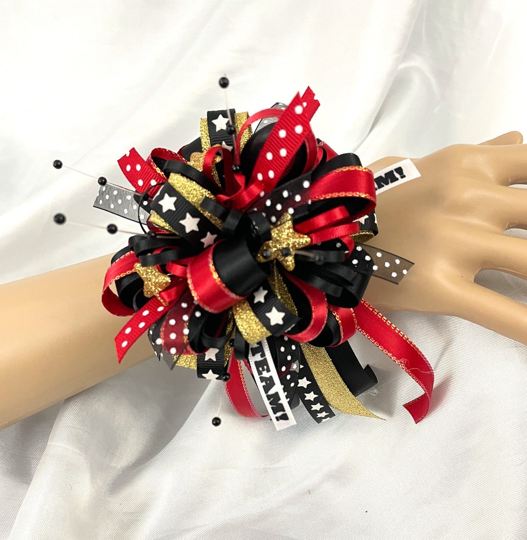 Go Team School Colors Wrist Corsage, Customize, Cheer - Etsy