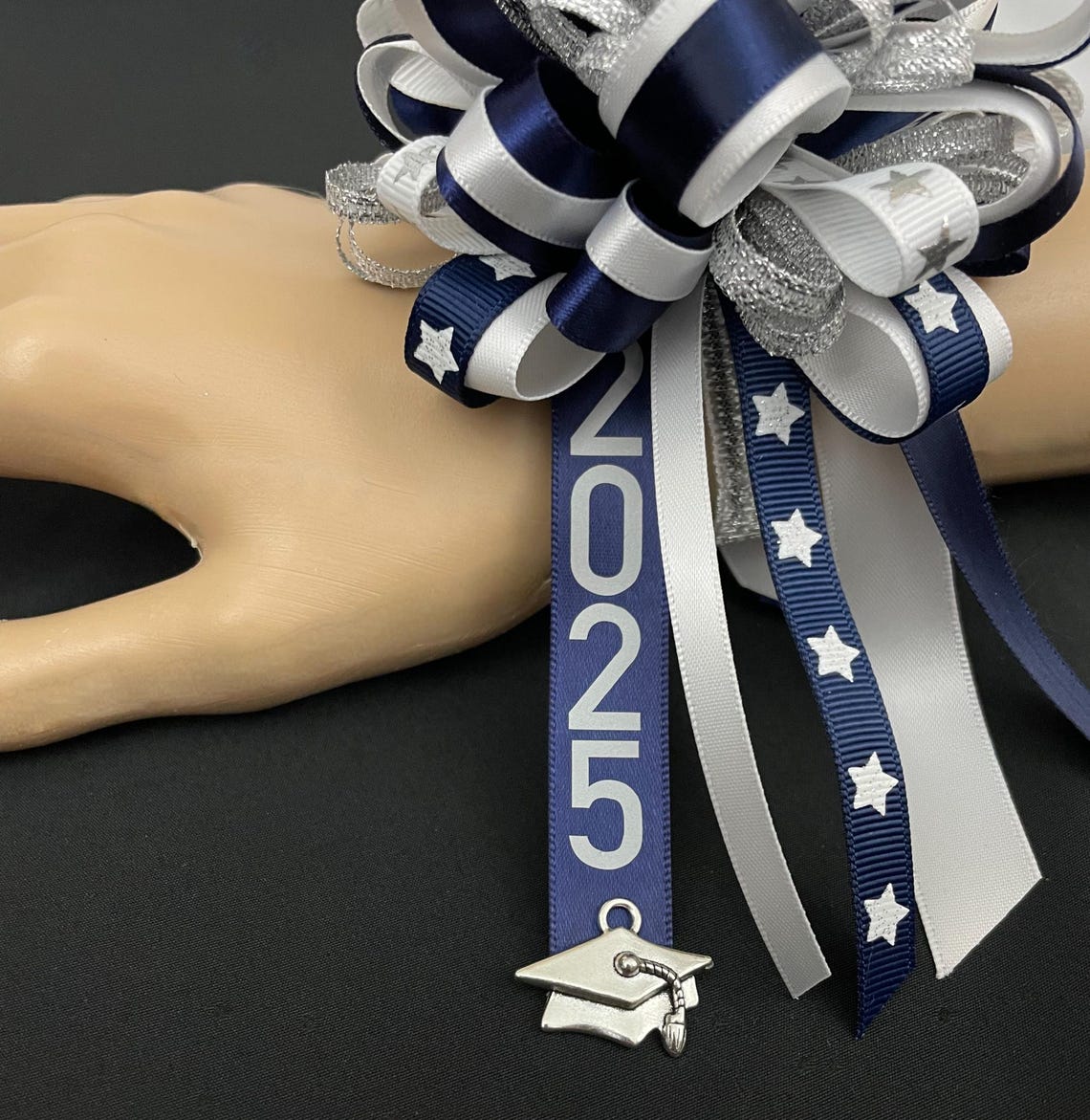 Graduation Wrist Corsage With Charm, School Colors, High School ...