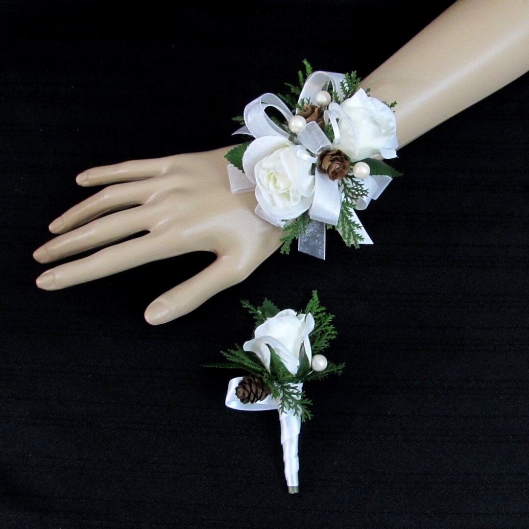 Artificial Rosebud White Winter Corsage or Boutonniere - Etsy
