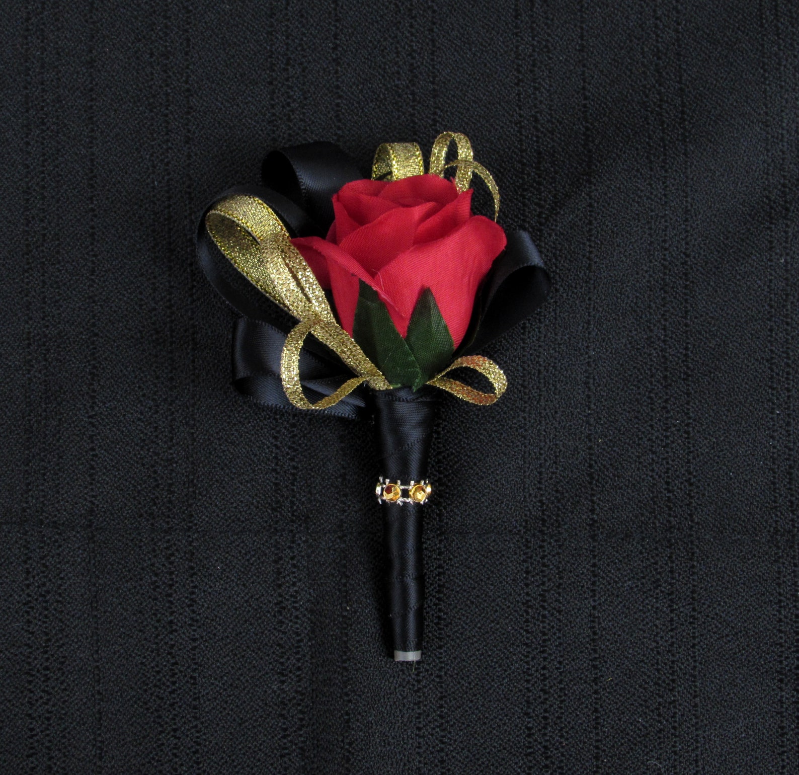 Red Black and Gold Wrist Corsage - Etsy