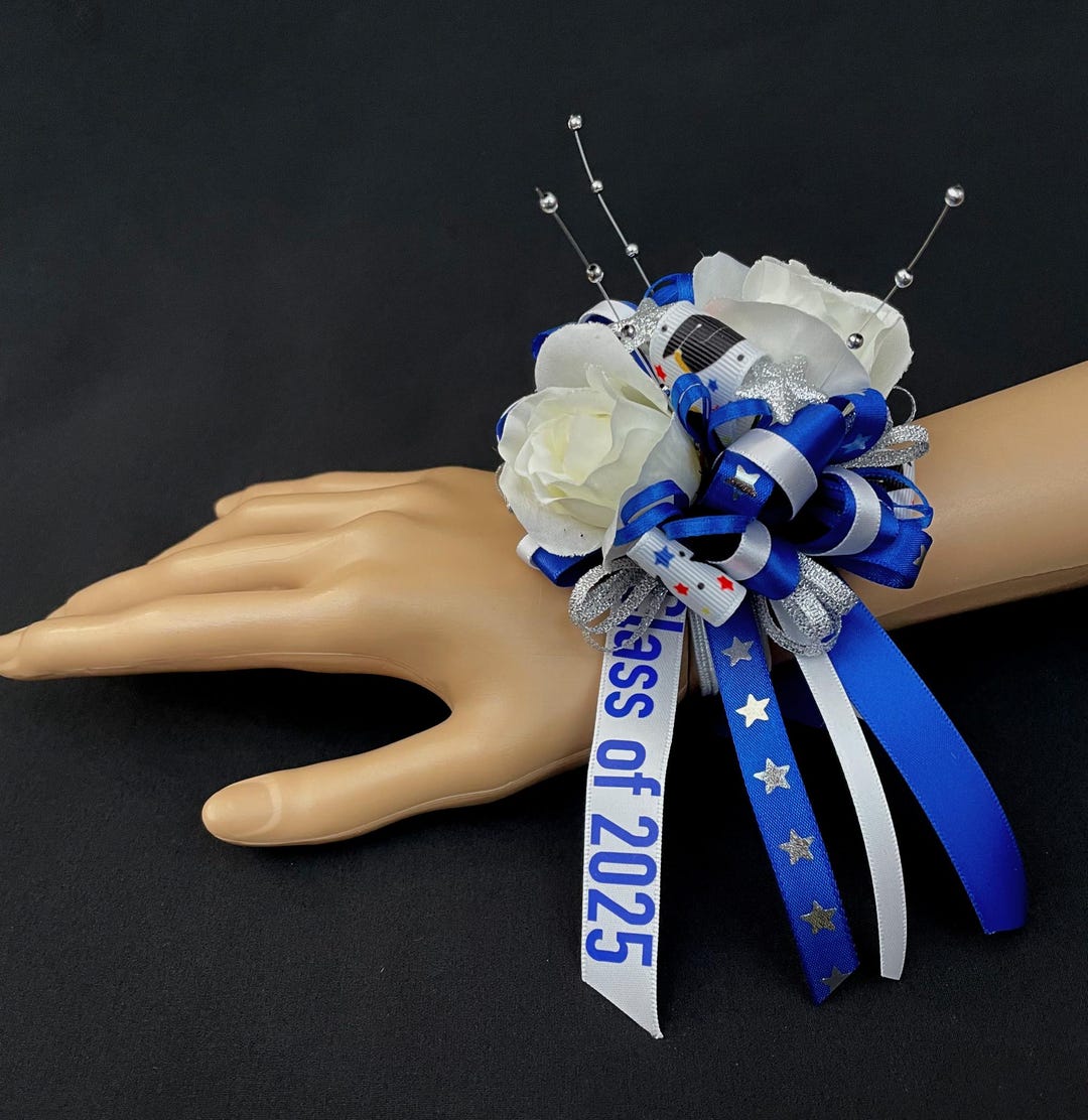 Graduation Wrist Corsage, School Colors, Class of 2025, School Name - Etsy