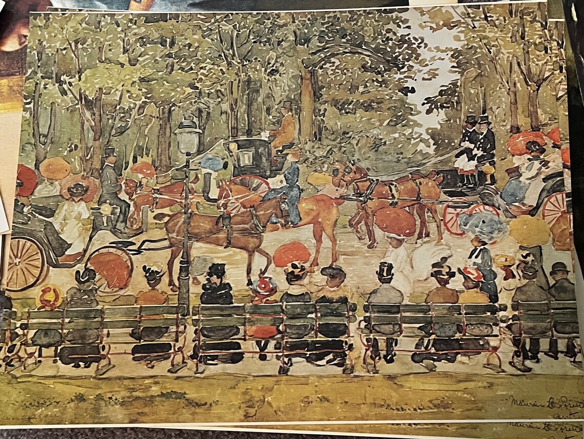 Vintage 1901 Central Park Art Print - Etsy