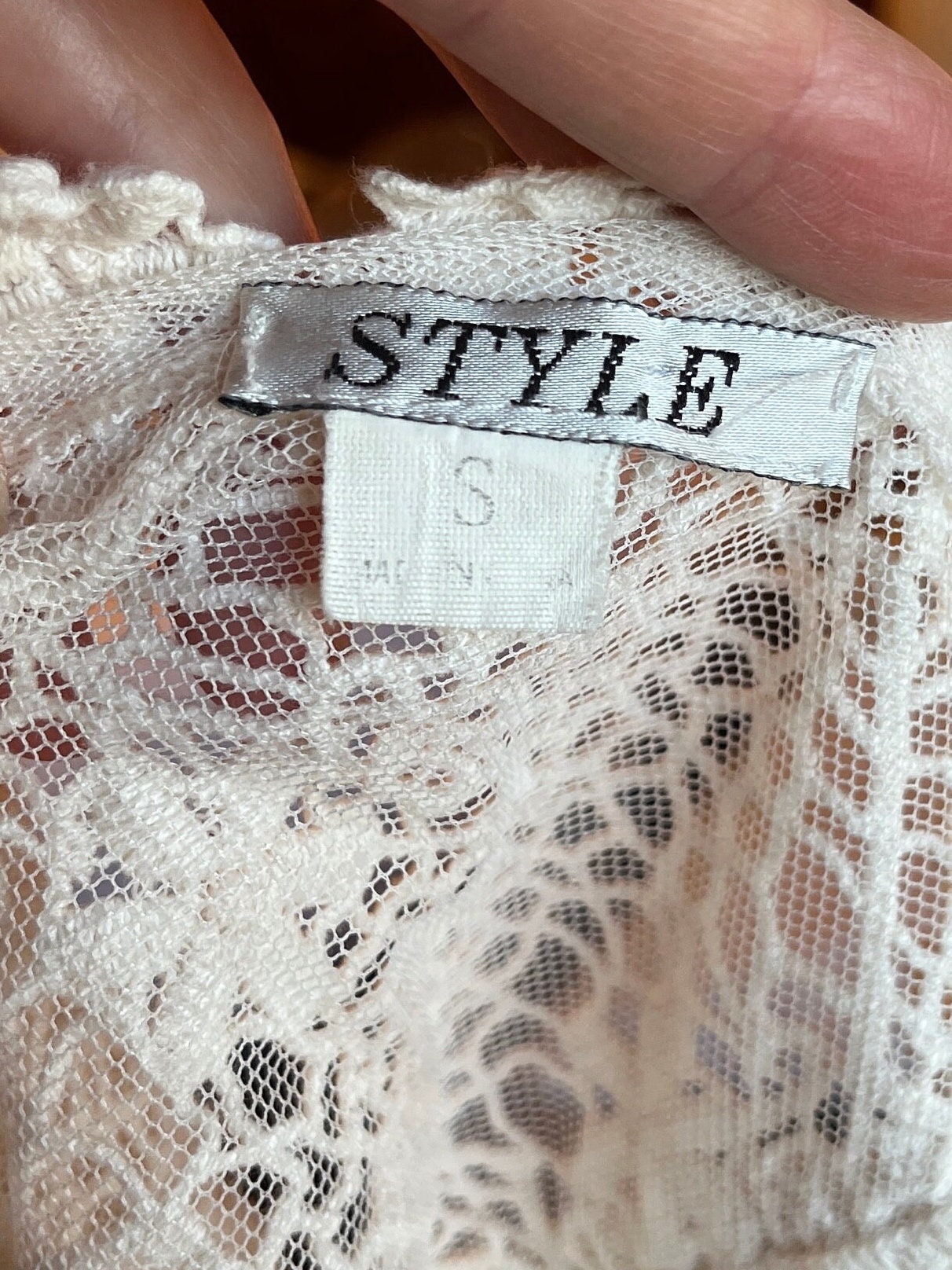 Womens Mesh Blouse Trendy Lace Mesh Details Victorian Style Bell ...