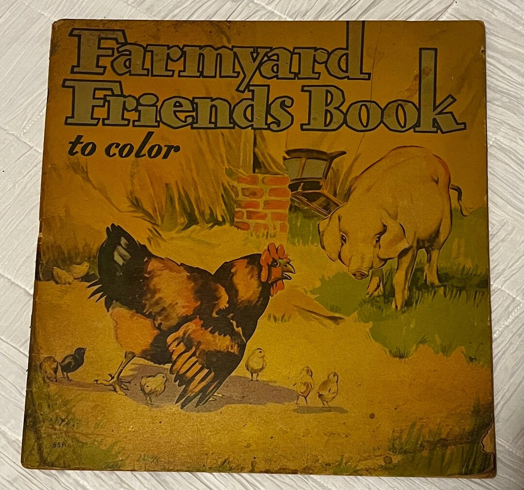 1936 Coloring BOOK Farmyard Friends - Etsy