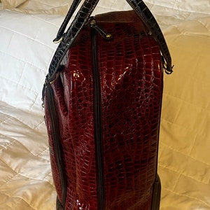 Vintage Raspberry Red Crocodile Embossed Vinyl Luggage Set - Etsy