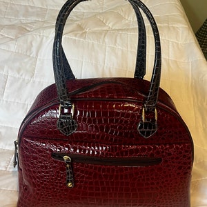 Vintage Raspberry Red Crocodile Embossed Vinyl Luggage Set - Etsy
