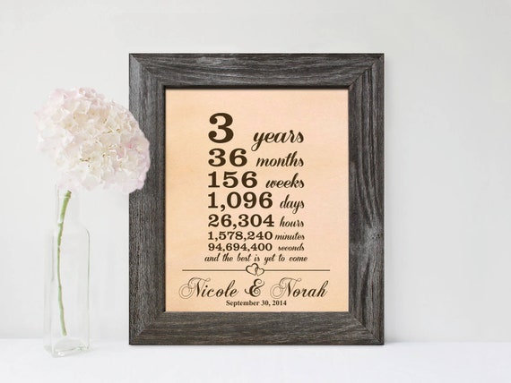 3 Years and Counting 3rd Wedding Anniversary Gift Leather - Etsy