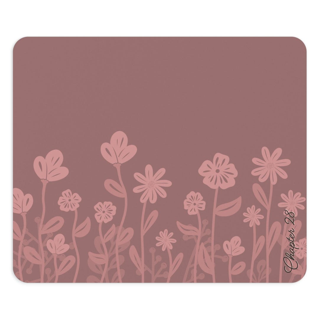 Pink Floral Design Mouse Pad - Cute Office Decor, Spring Gift for Her ...