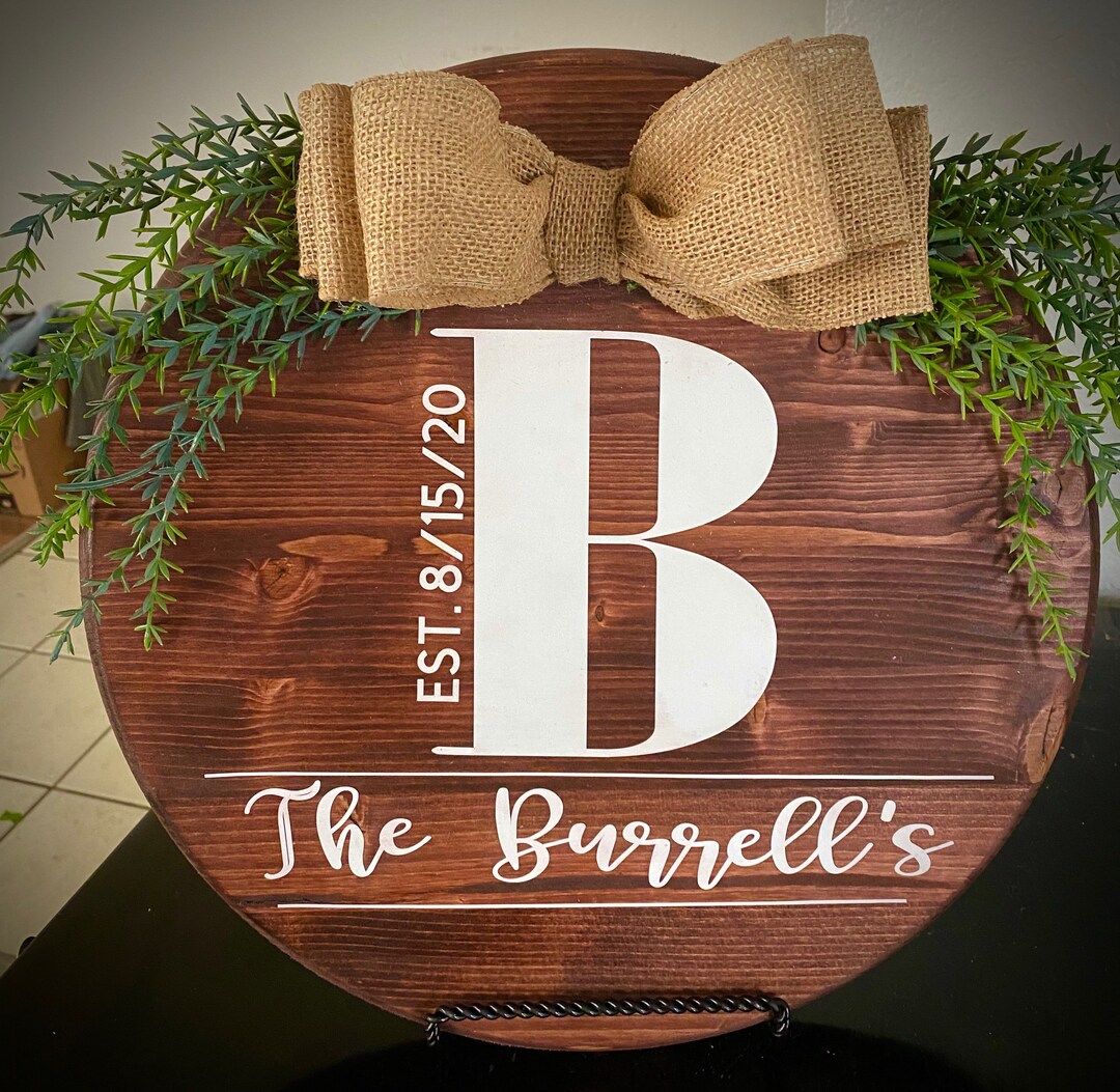 Round Wood Family Sign - Etsy
