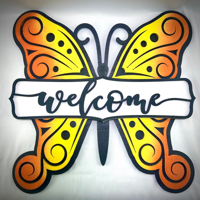 Welcome Butterfly Door/wall Hanger - Etsy