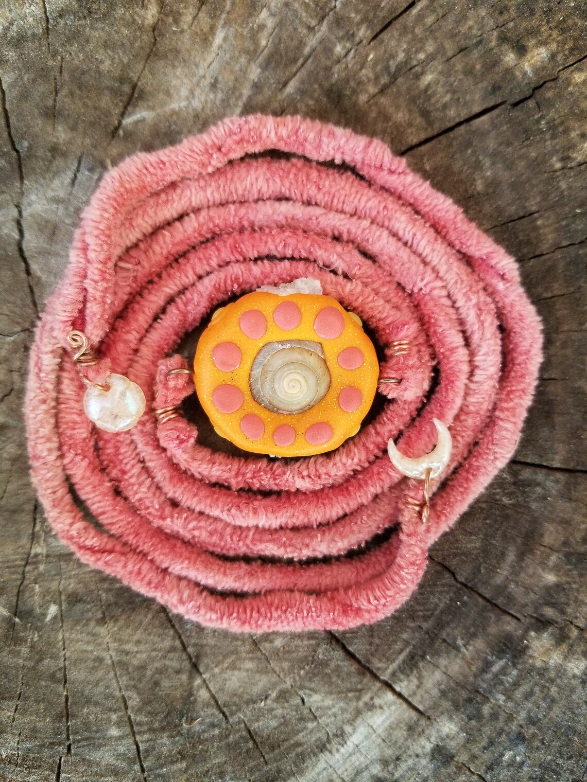 Slow Down Snail Timepiece Wristwrap Polymer Clay Crystal Wrap - Etsy