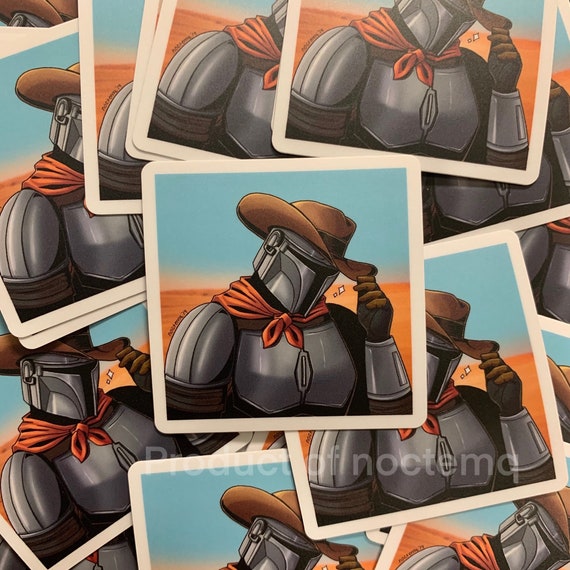 Star Wars the Mandalorian Cowboy Vinyl Sticker | Etsy