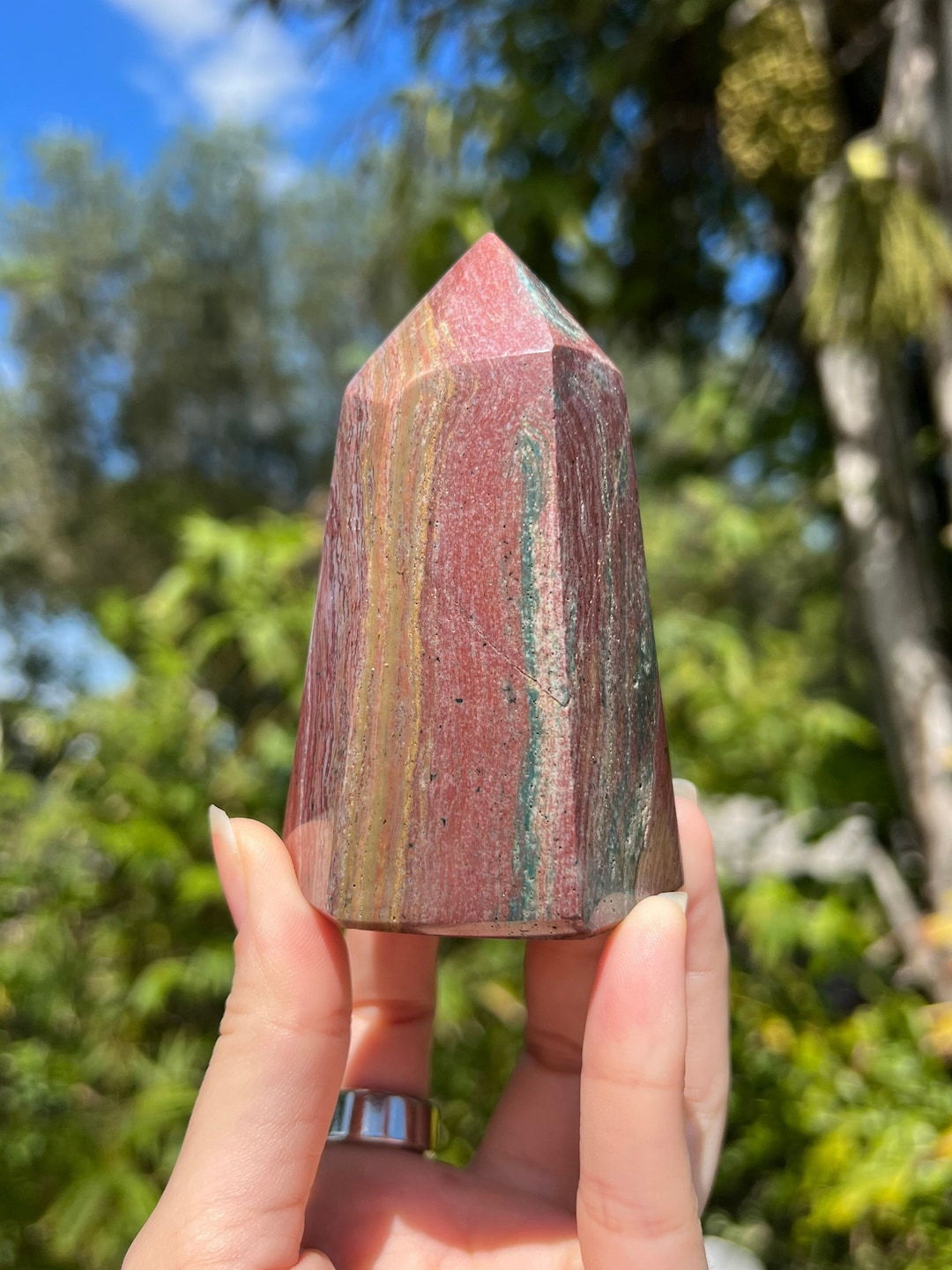 Ocean Jasper Tower | Chunky Crystal Tower | Crystal Point | Red Ocean ...