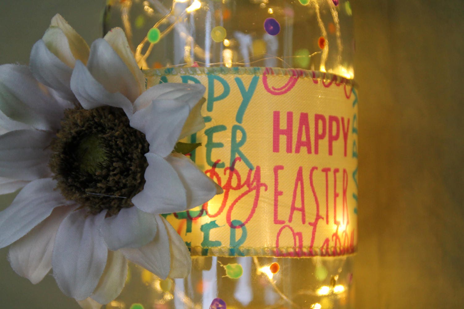 Happy Easter Lighted Mason Jar - Etsy