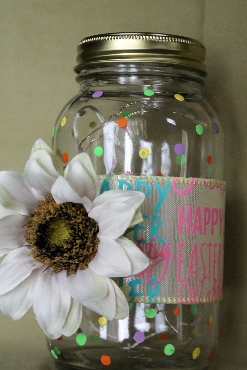 Happy Easter Lighted Mason Jar - Etsy