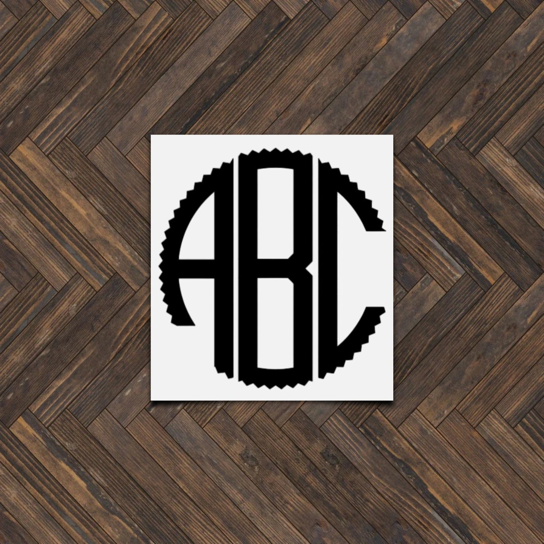Zig Zag Monogram Custom Vinyl Decal - Etsy