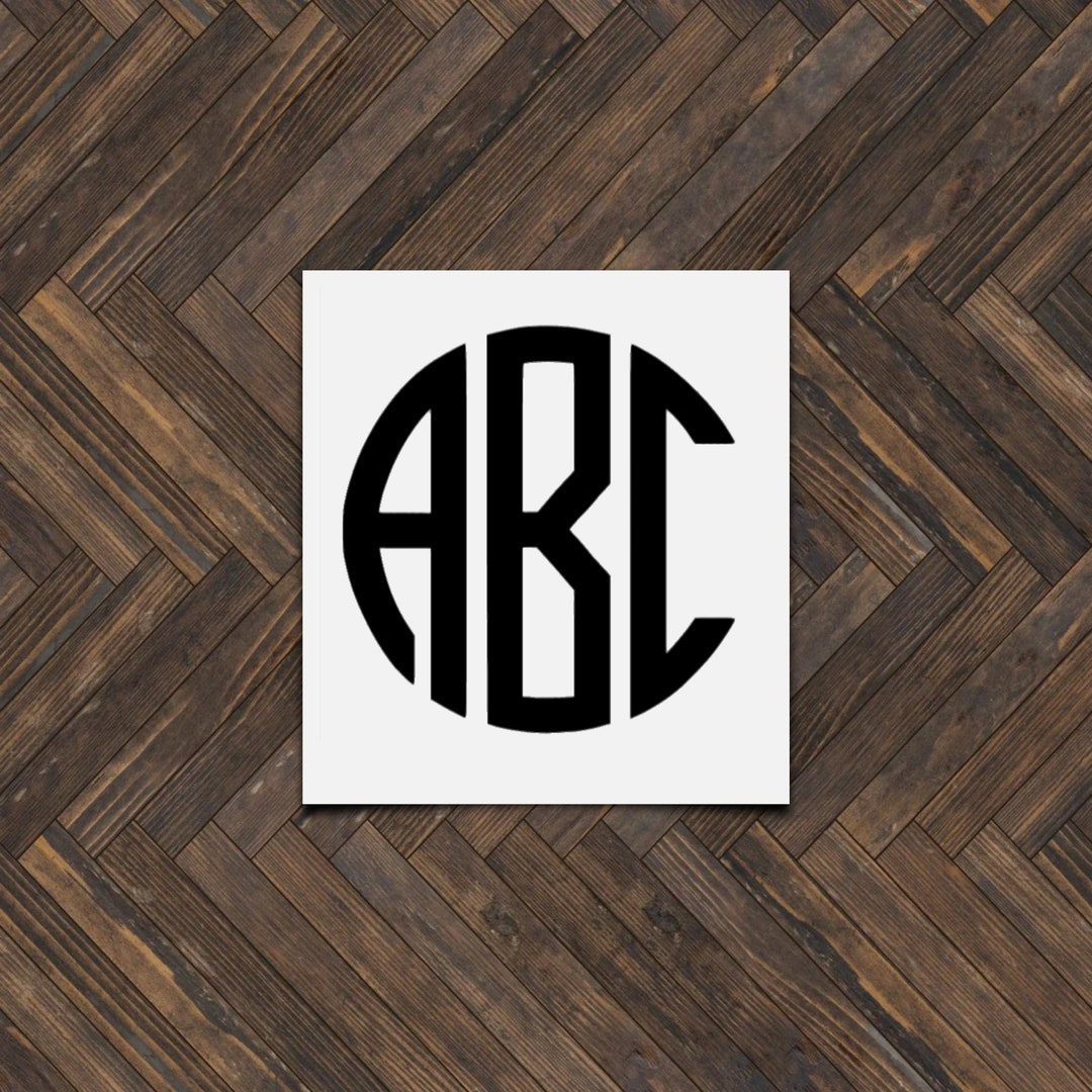 Round Monogram Custom Vinyl Decal - Etsy