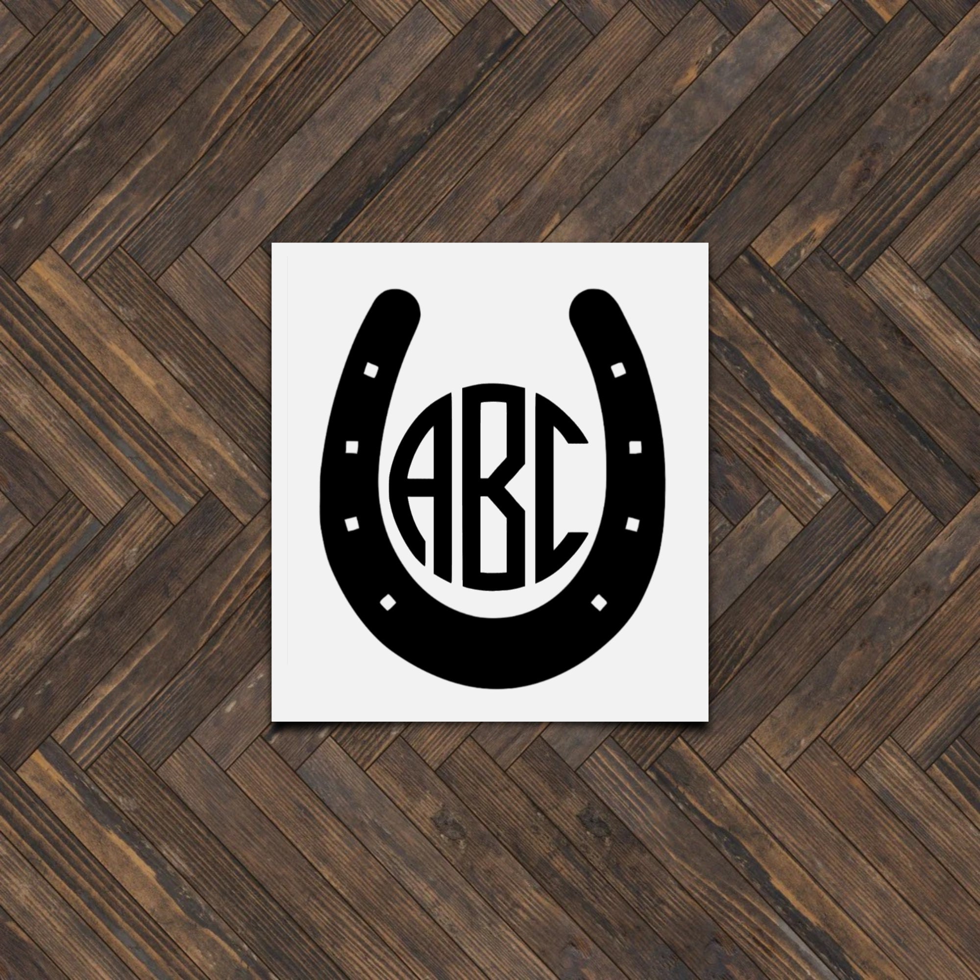 Monogram Horseshoe Custom Vinyl Decal - Etsy