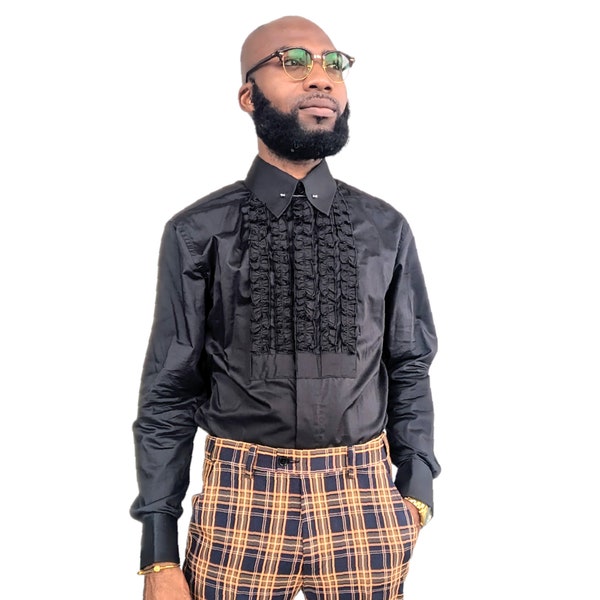 Ruffled Tuxedo Shirt - Etsy