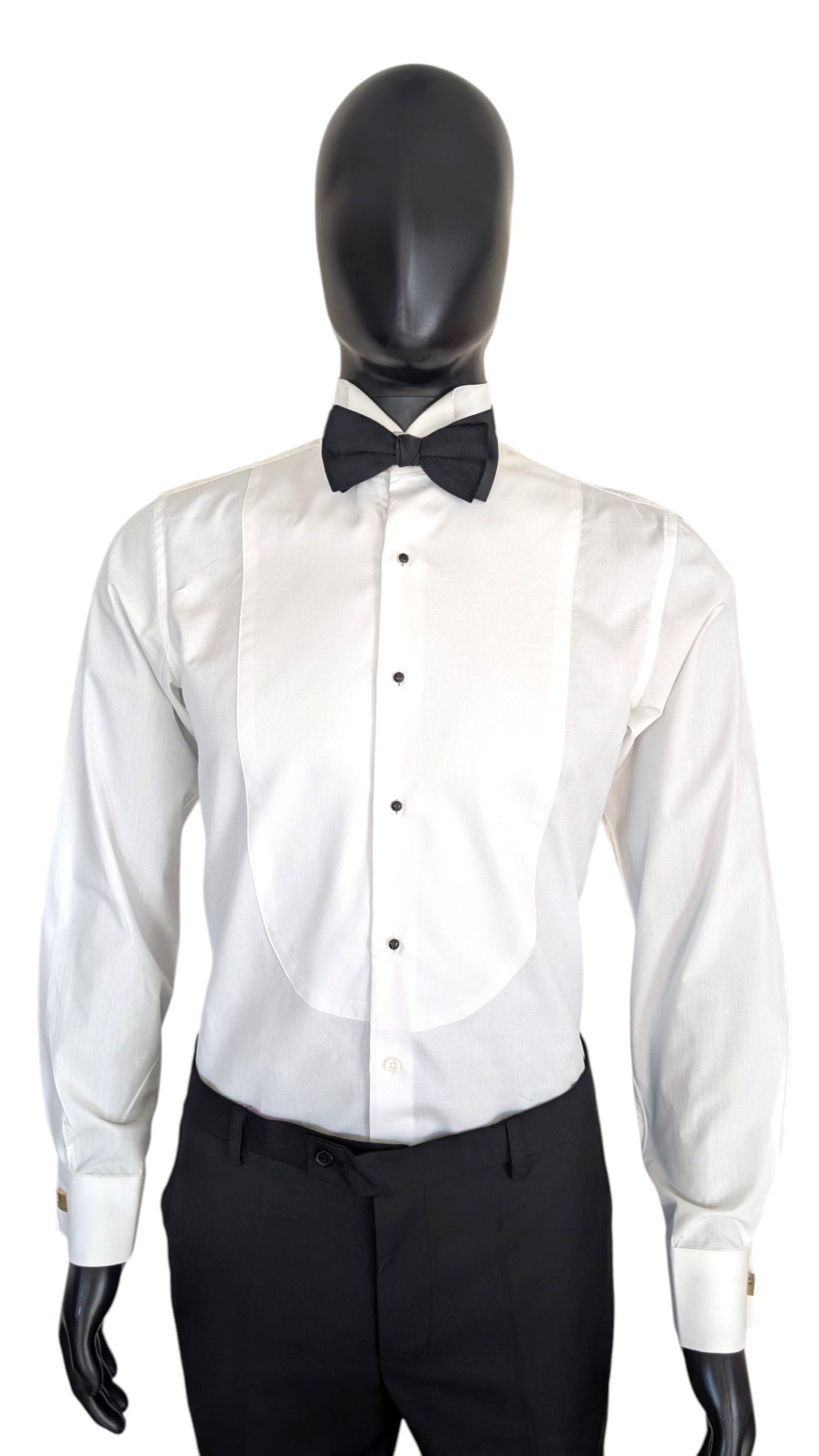 Men's White Tuxedo Dress Shirt: UNIK COLLECTION, Wingtip Collar, Bow ...