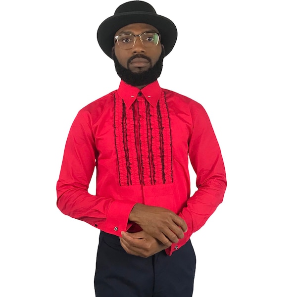 Ruffled Tuxedo Shirt - Etsy