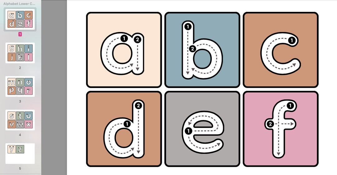 Tracing Letters Flashcards A-Z Boho Theme - Etsy