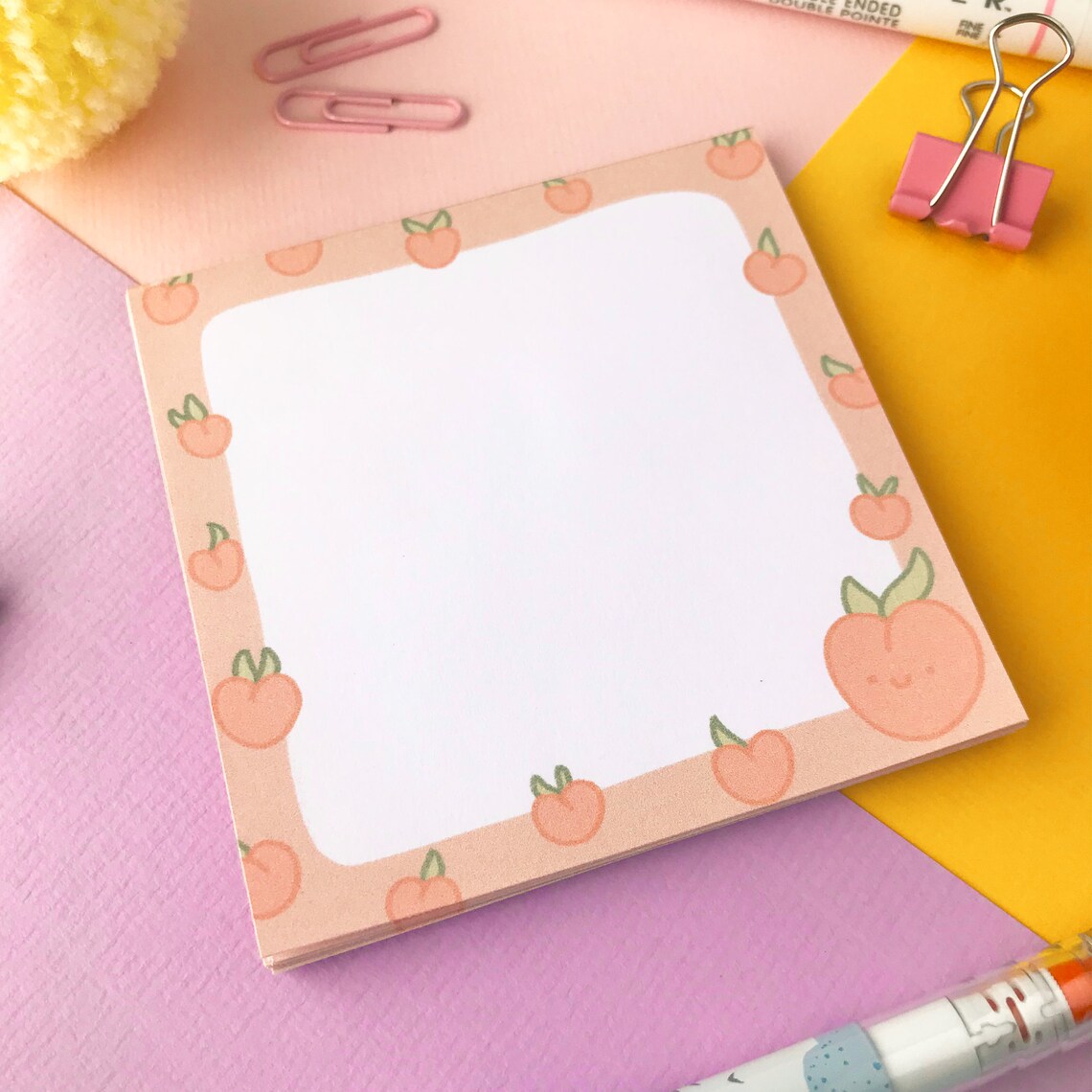 Handmade Peach Notepad | Etsy