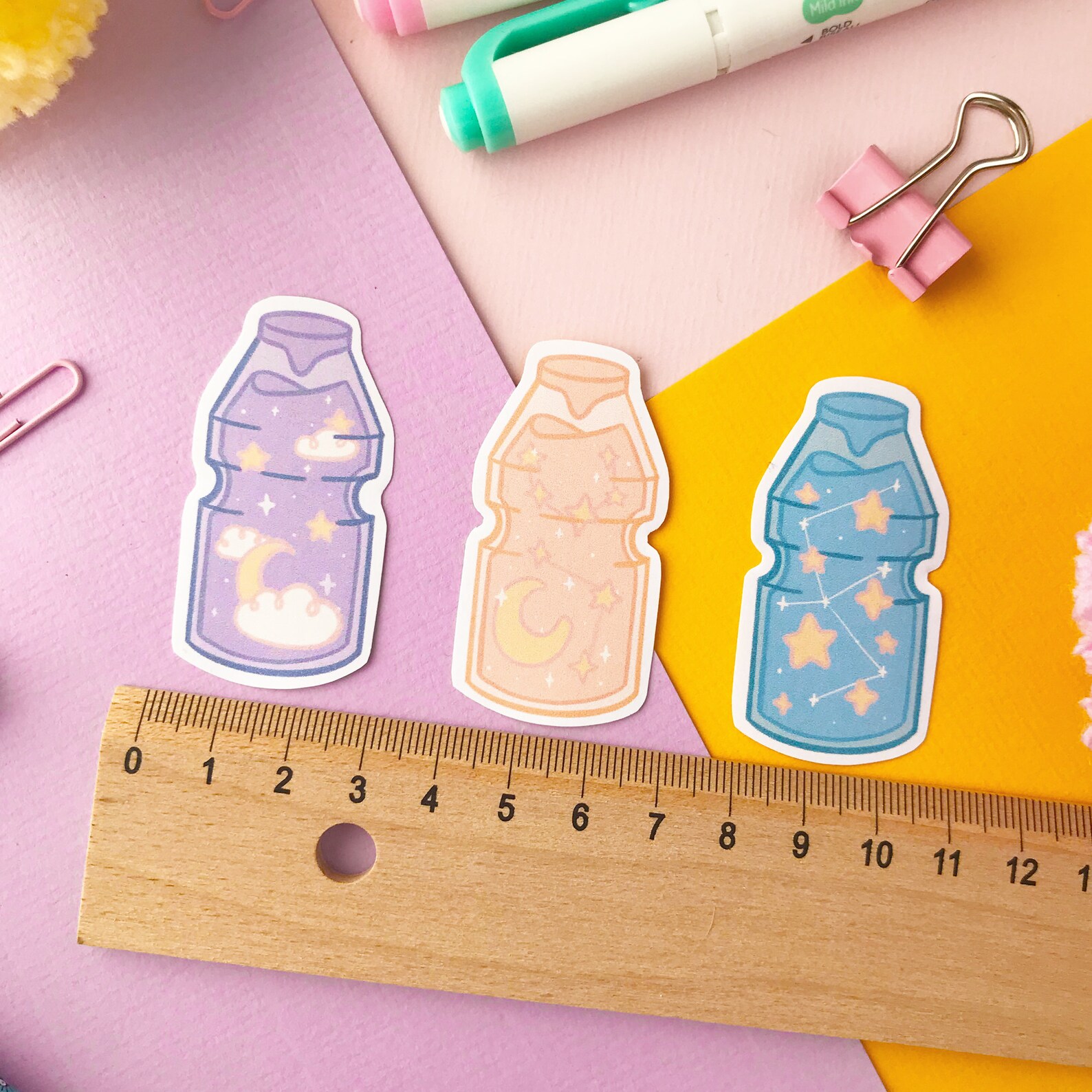 Celestial Yakult Drink Matte Sticker Set of 3 - Etsy