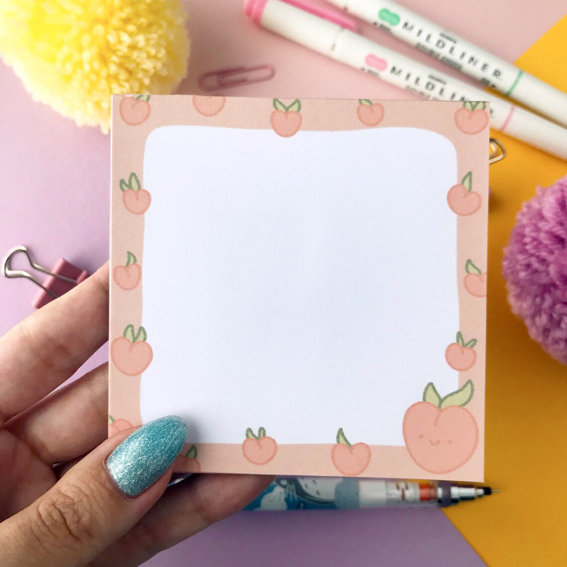Handmade Peach Notepad - Etsy