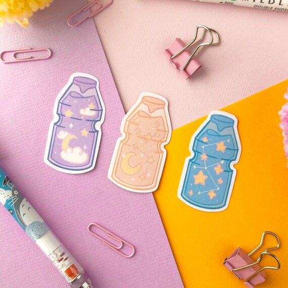 Celestial Yakult Drink Matte Sticker Set of 3 - Etsy